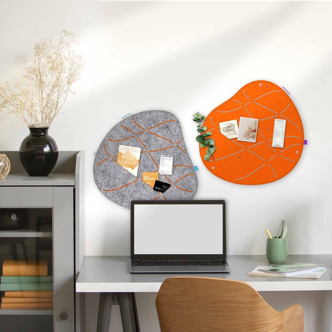 2 Organic Pinboards With Slots for Pinning & Sticking, Memo Board Felt ...