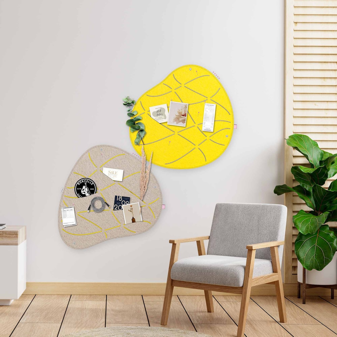 Two Organic Pin Boards for Sticking and Pinning, Modern Vision Board ...