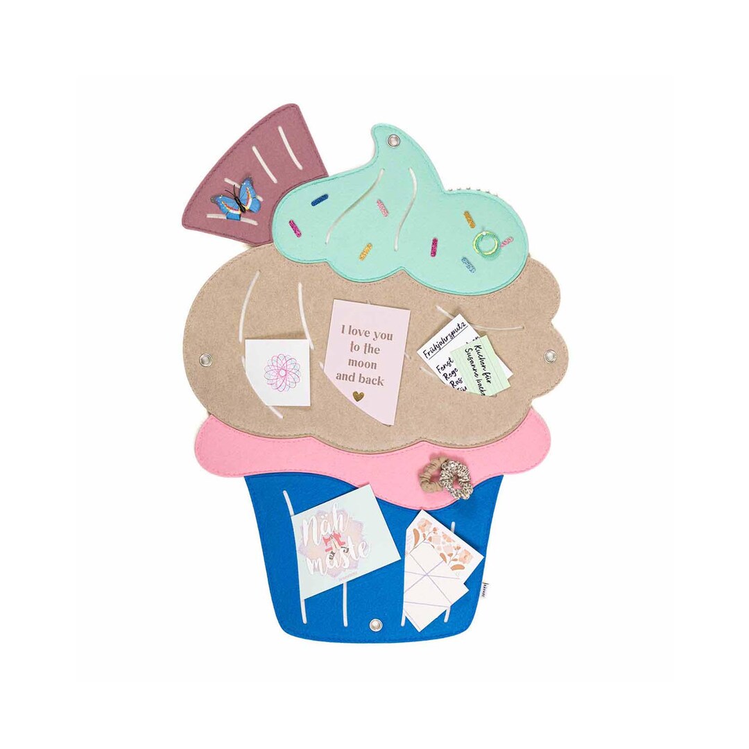 Cupcake Felt Pin Board for Pinning and Decorating, Memo Board for ...