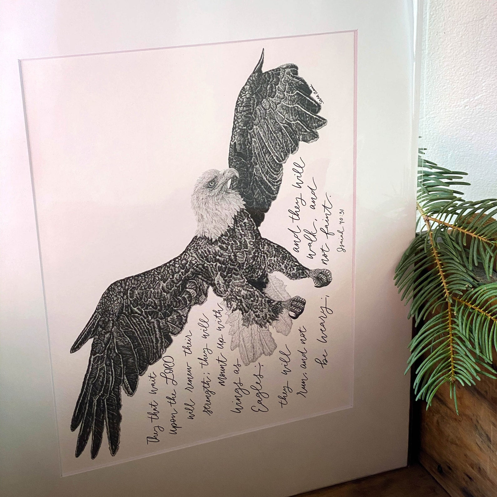 Isaiah 40 31 Bald Eagle Bible Verse Art Print Scripture Wall - Etsy