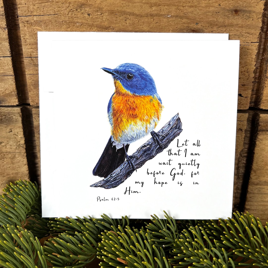 Bird Bible Verse Card, Wait Quietly Before God Greeting Card ...
