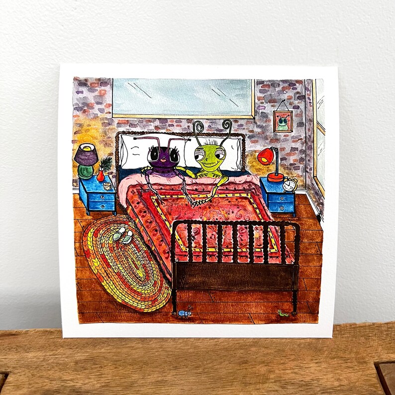 Snug as Bugs in a Rug Art Print Whimsical Watercolor - Etsy