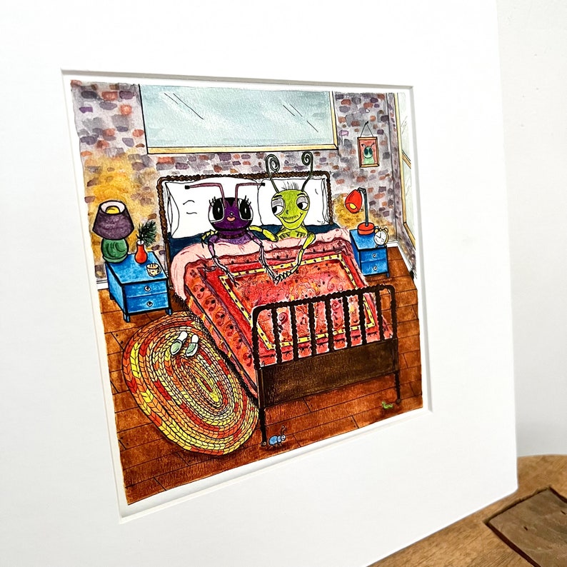 Snug as Bugs in a Rug Art Print Whimsical Watercolor - Etsy