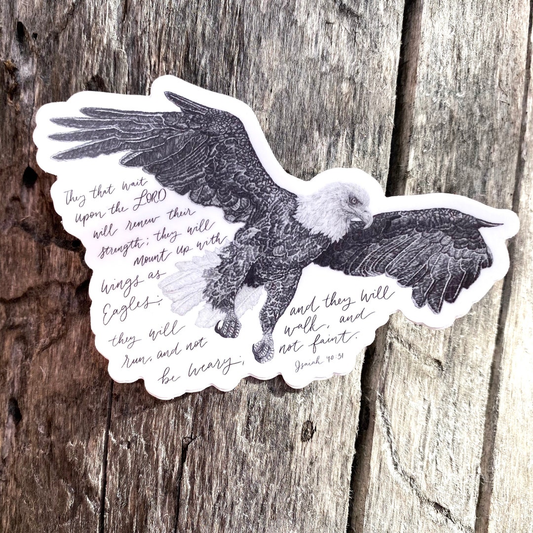 Isaiah 40 31 Eagle Sticker, Christian Eagle Decal Waterproof Vinyl ...
