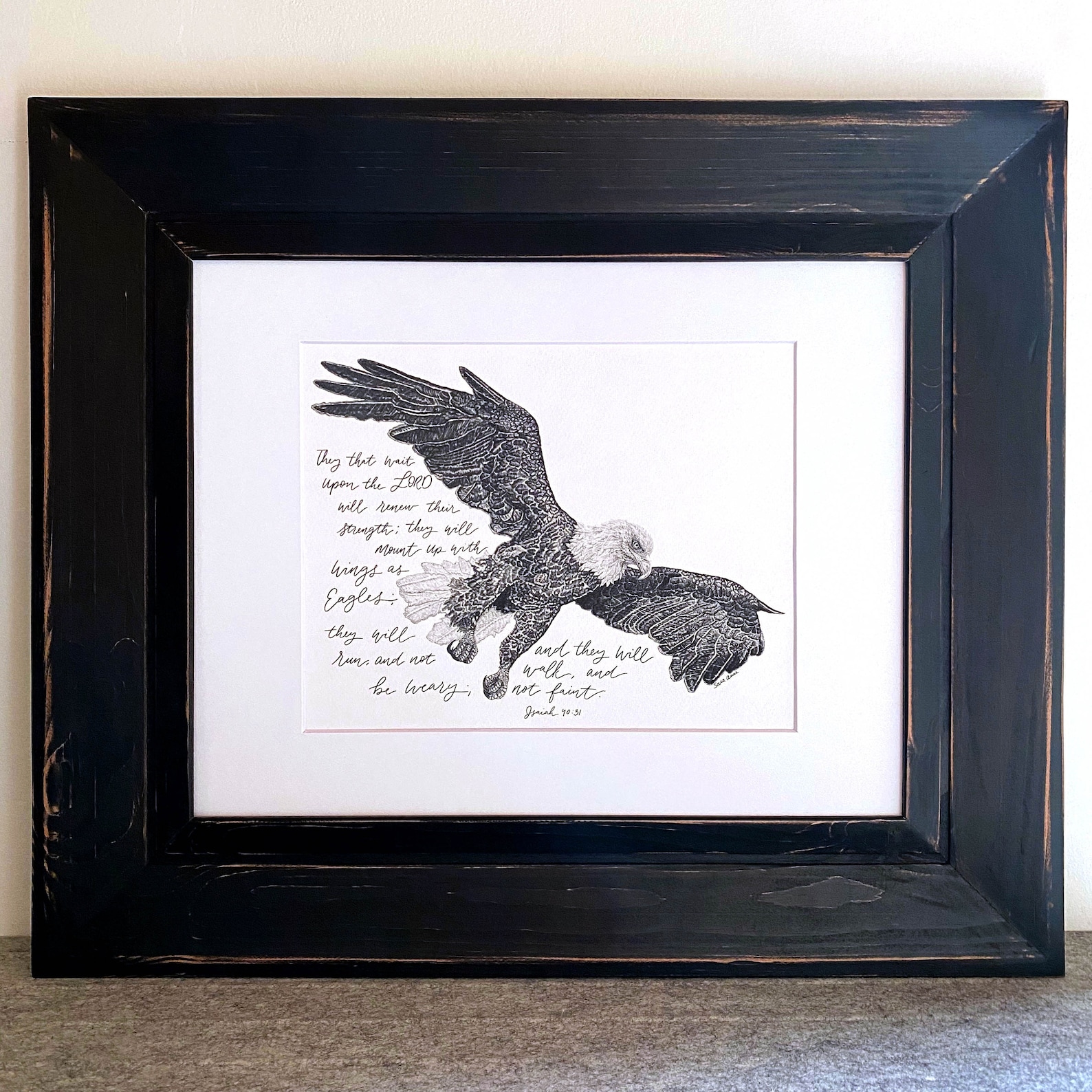 Isaiah 40 31 Bald Eagle Bible Verse Art Print Scripture Wall - Etsy