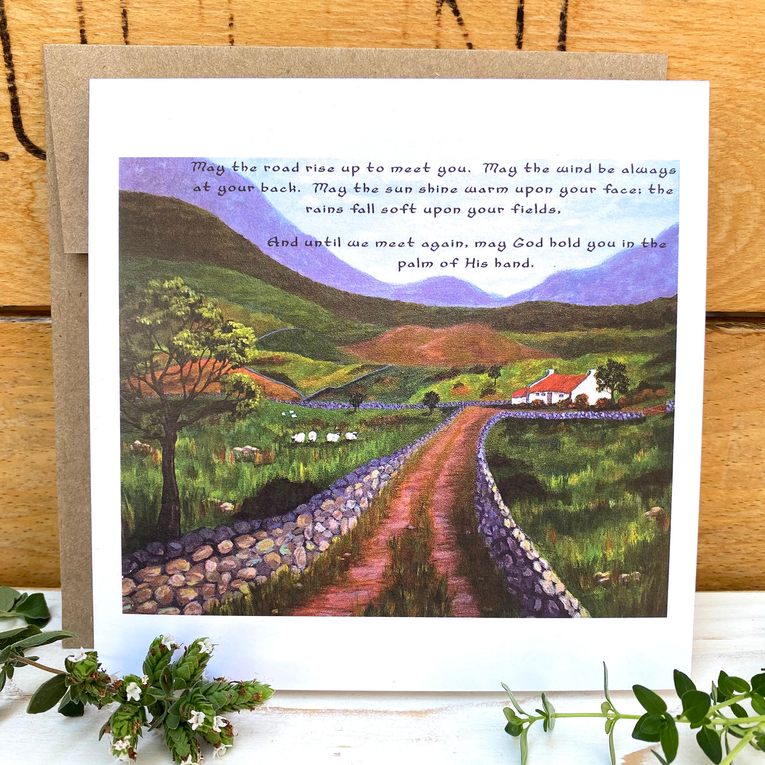 Religious Irish Blessing Greeting Card With Envelope, May the Road Rise ...