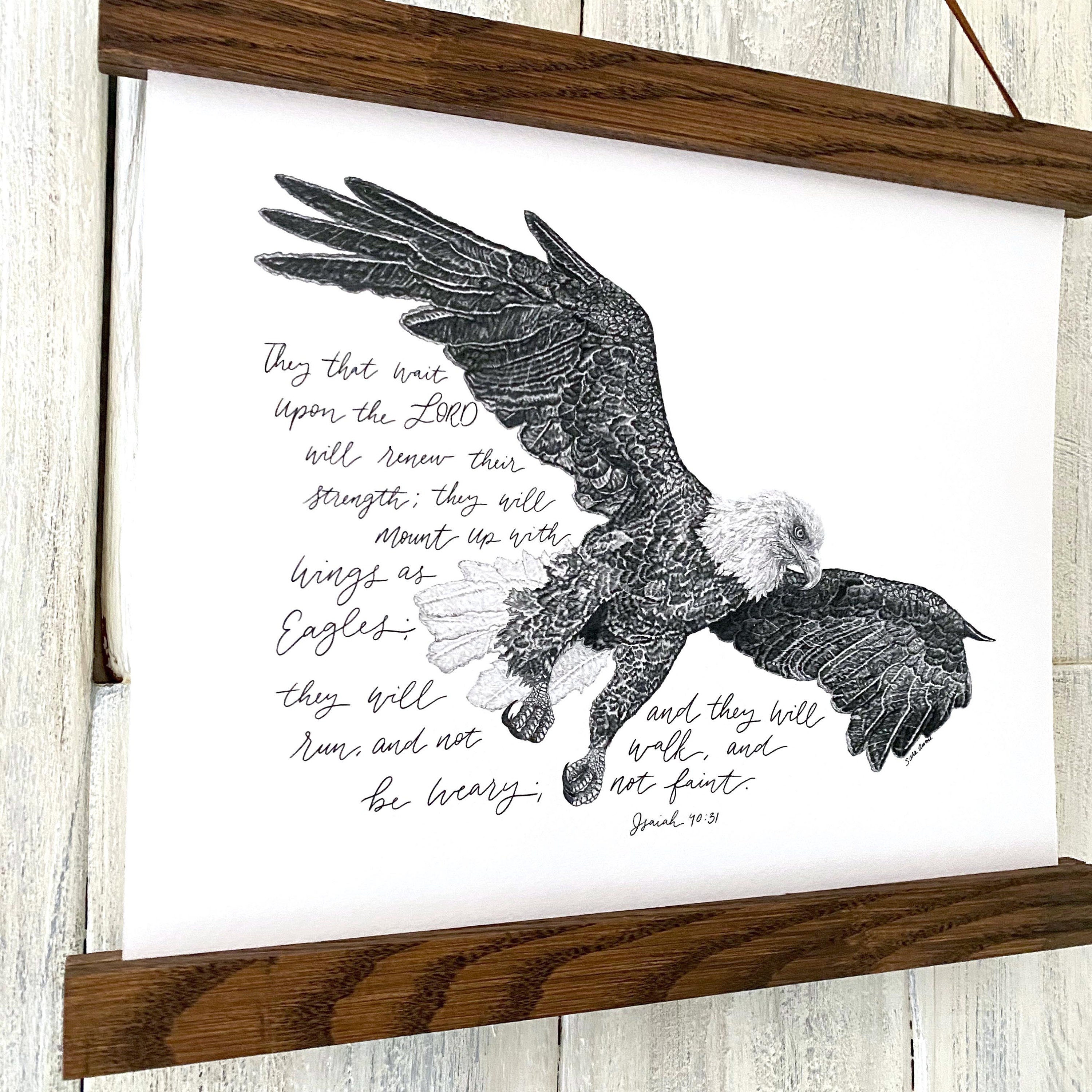 Wings Like Eagles Isaiah 40 31 Bible Verse Framed Art Print | Etsy