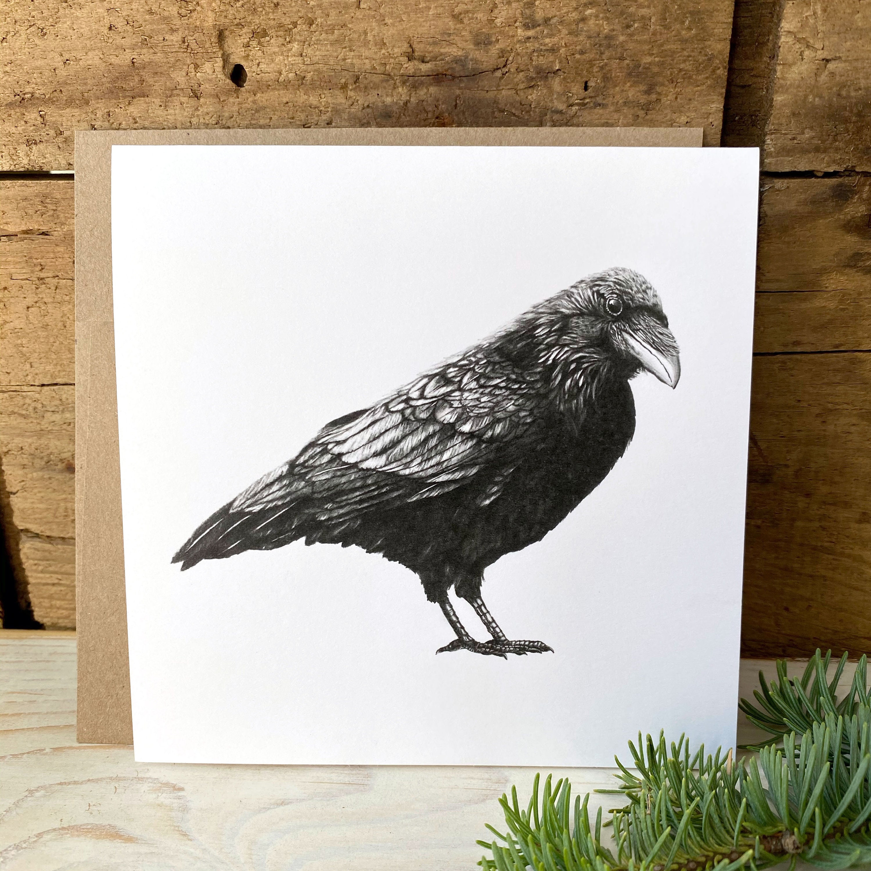 Raven Greeting Card With Envelope, Woodland All-occasion Cards ...