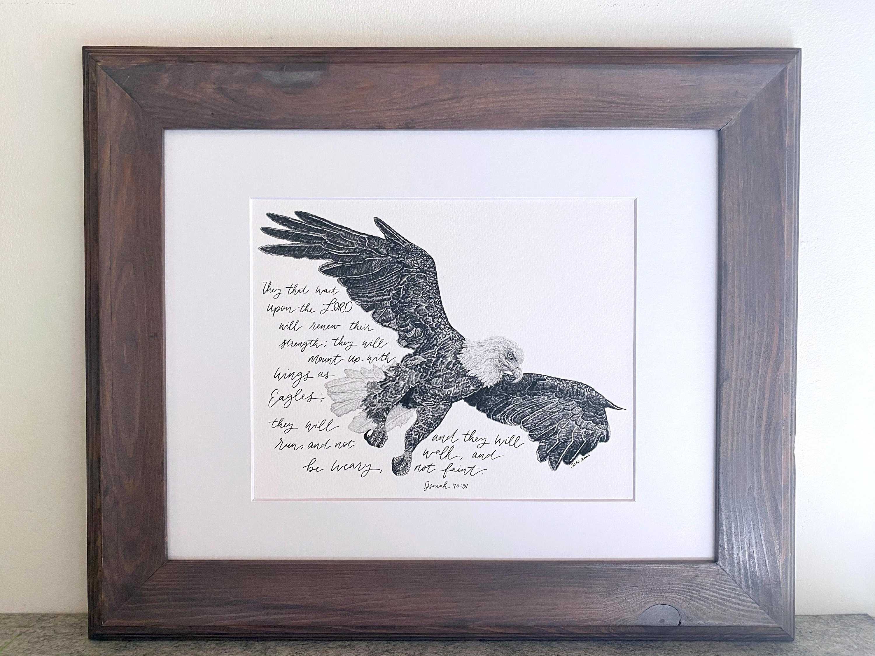 Isaiah 40 31 Bald Eagle Bible Verse Art Print Scripture Wall - Etsy