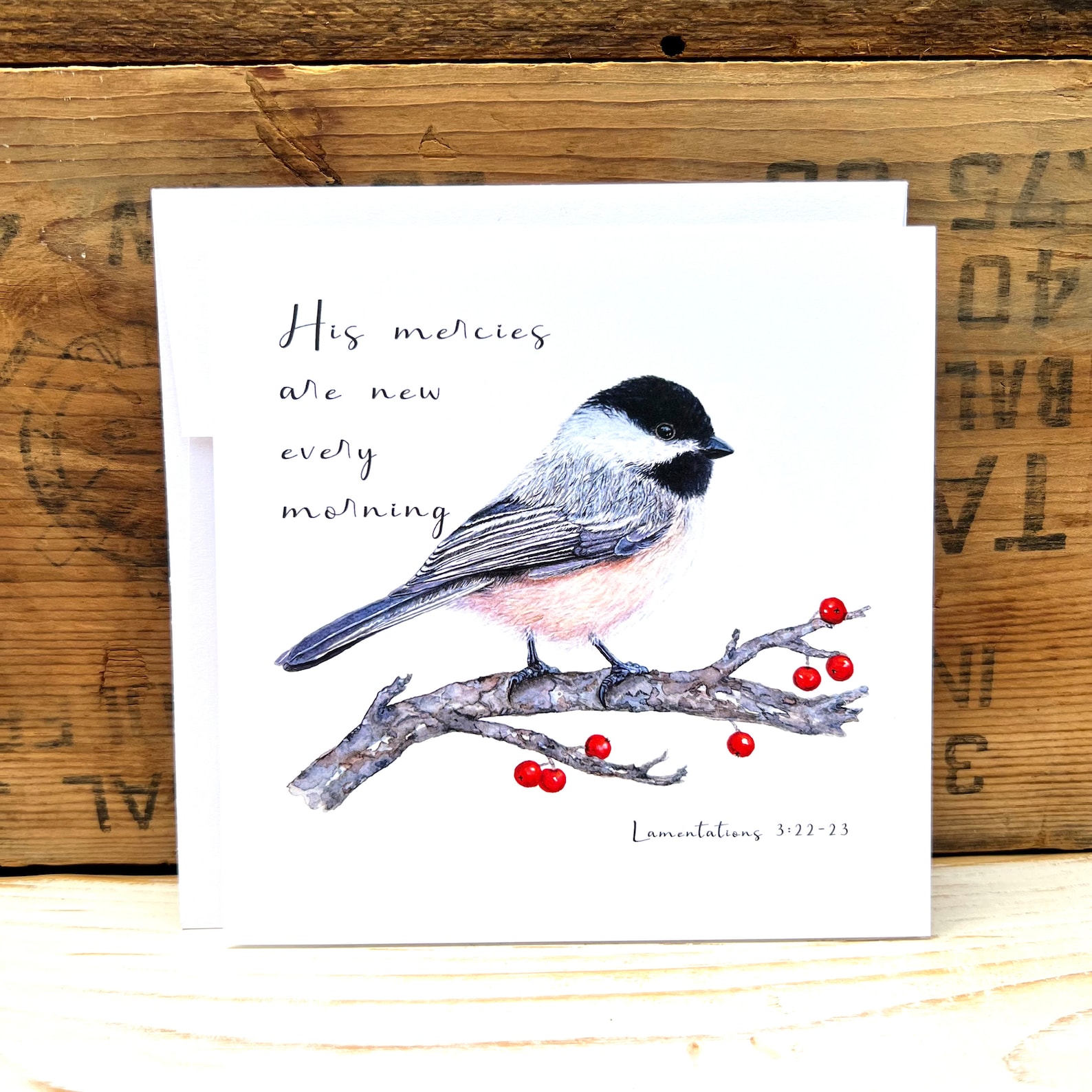 Chickadee Christian Card, His Mercies Are New Every Morning Bible Verse ...