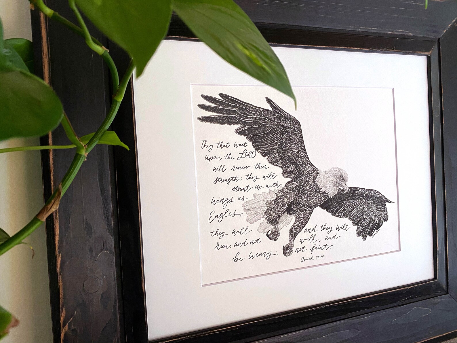 Isaiah 40 31 Bald Eagle Bible Verse Art Print Scripture Wall - Etsy