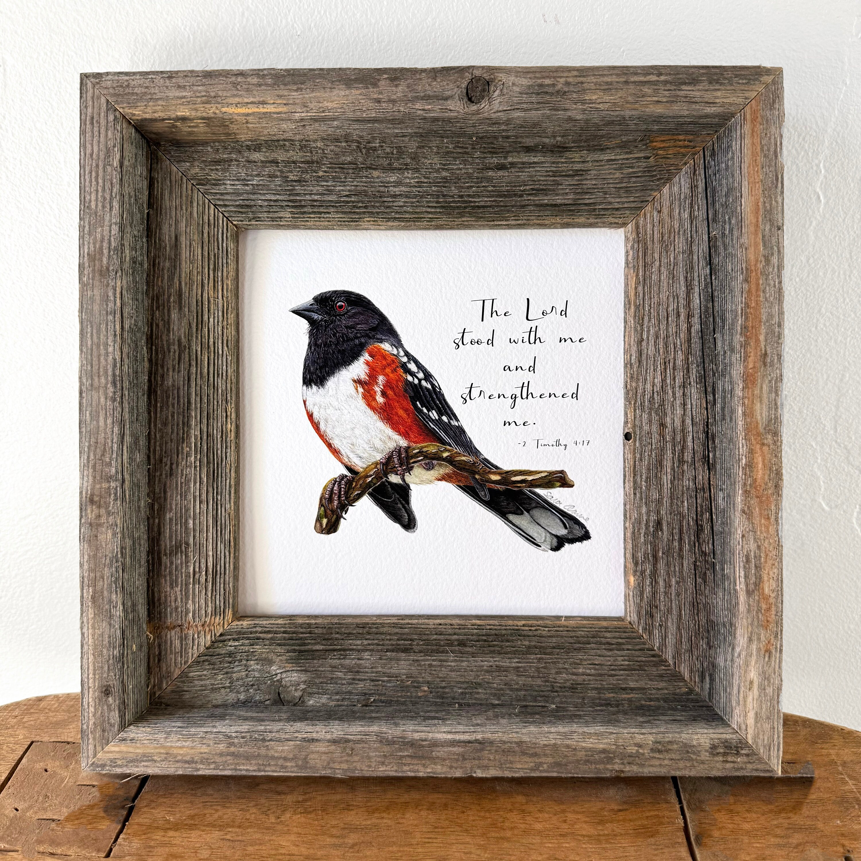 Bird Art Bible Verse Art Print, the Lord Stood With Me and Strengthened ...