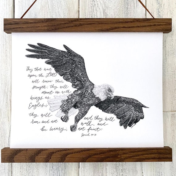 Wings Like Eagles Isaiah 40 31 Bible Verse Framed Art Print | Etsy