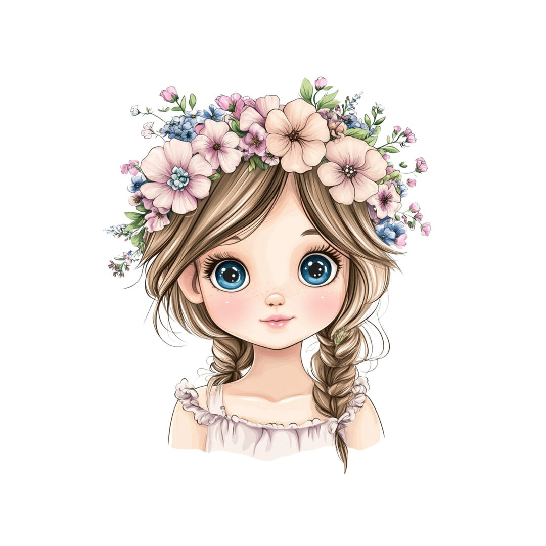 Iron-on Image Flower Girl; Iron-on Motif Little Girl - Etsy