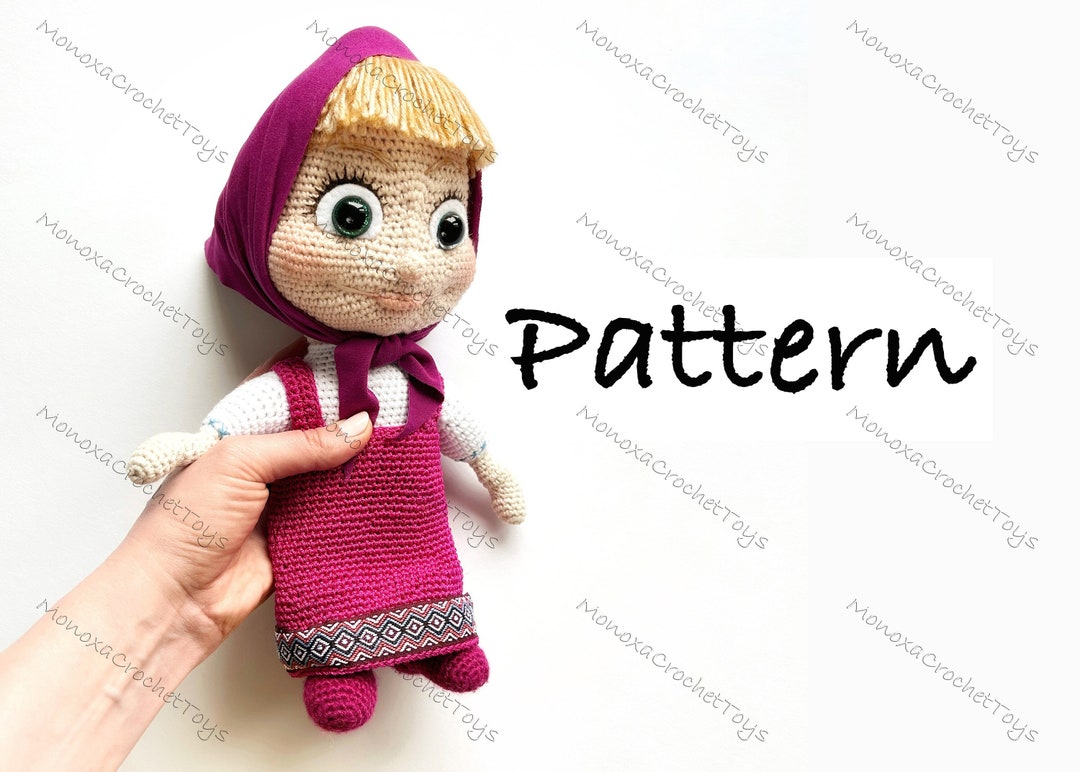 PDF MASHA Doll Crochet Pattern, From Masha and the Bear, Amigurumi Doll ...