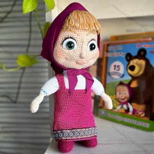 PDF MASHA Doll Crochet Pattern, From Masha and the Bear, Amigurumi Doll ...