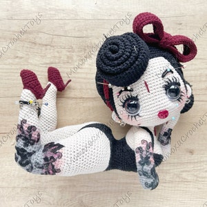 PDF PIN-UP Girl Crochet Pattern, Pin-up Handmade Doll Tutorial, Crochet Pin-up Doll Instruction ...