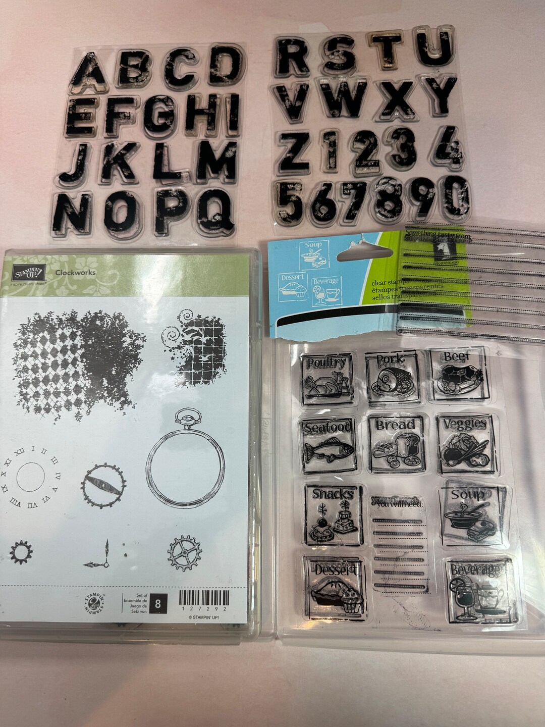 Clockworks/alphabet/recipe Cards Stamps - Etsy
