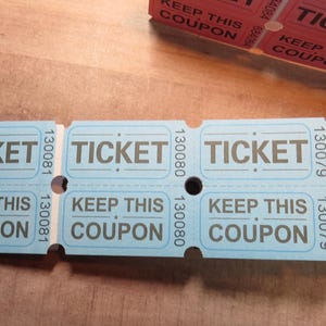 Colored Raffle Tickets Set of 100 - Etsy