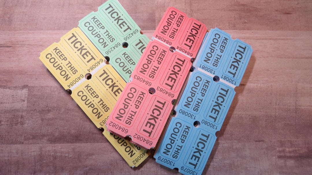 Colored Raffle Tickets Set of 100 - Etsy