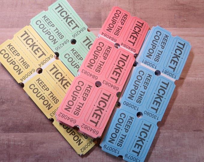 Colored Raffle Tickets Set of 100 - Etsy