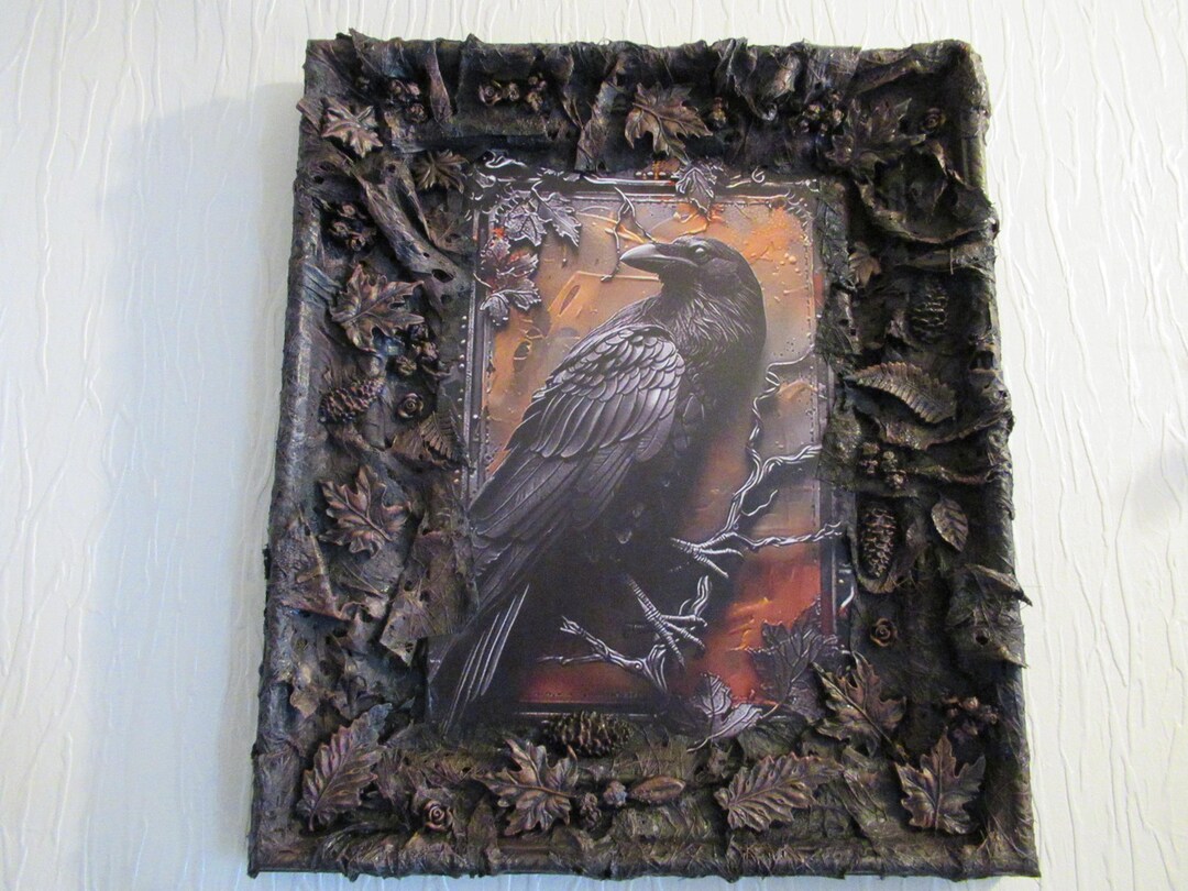 Gothic Frame With Raven, Wall Hanging, Wall Art, - Etsy