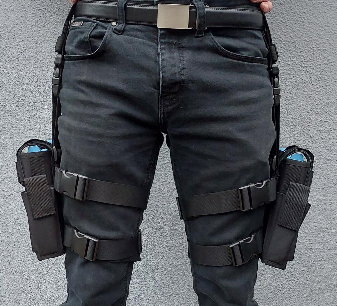 Double Drop Leg Holster With Strike Industries Shell Ejecting Dart Guns ...