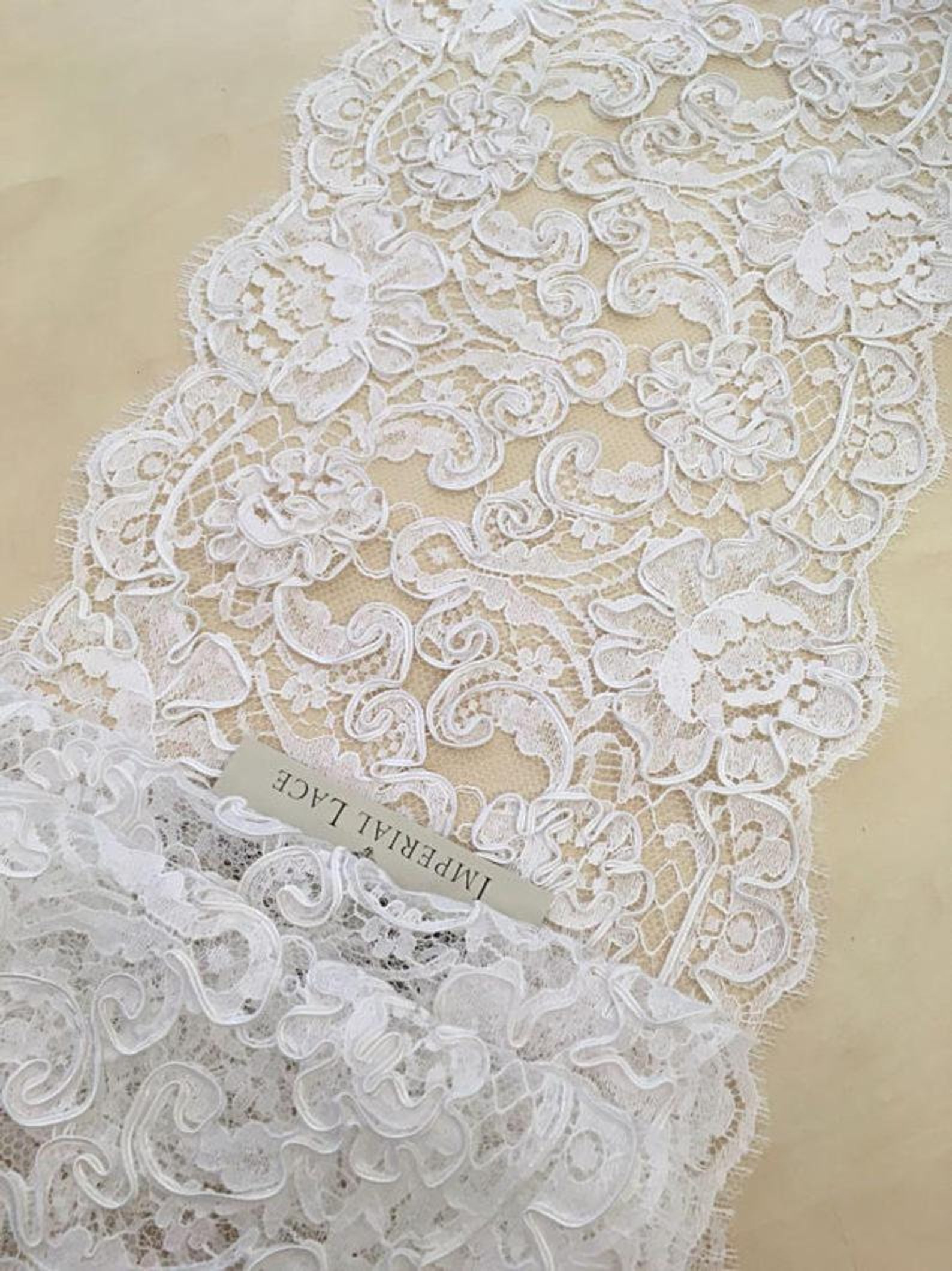 Bright White Lace Trim French Lace Alencon Lace Spitze | Etsy