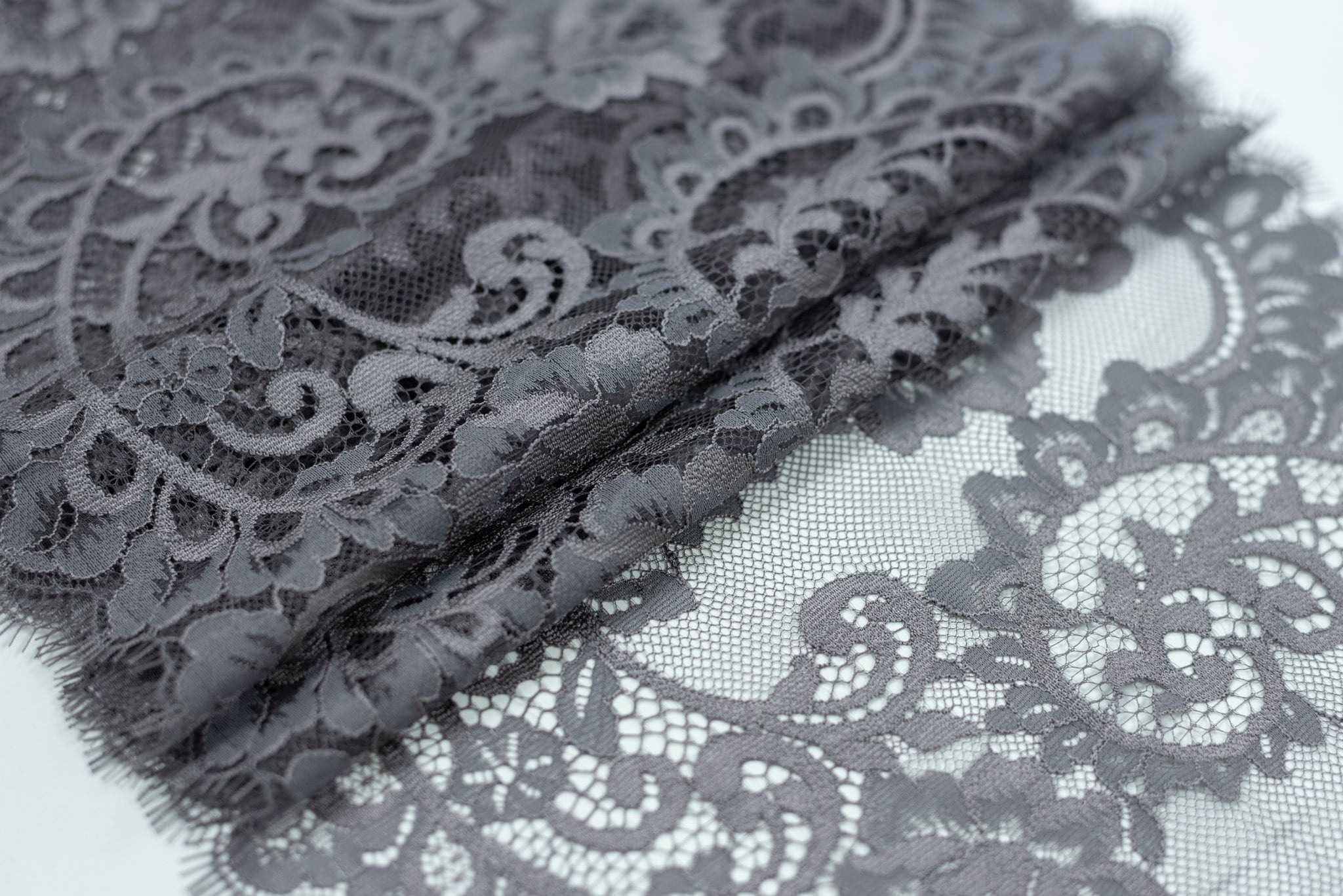 Gray Lace Trim, French Lace, Chantilly Lace, Bridal Gown Lace, Wedding ...