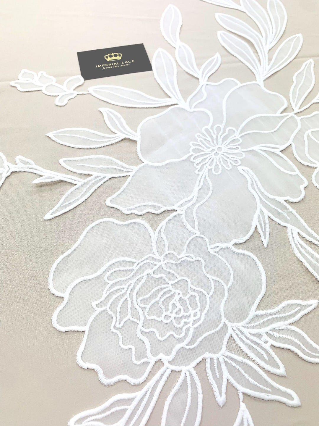 White Floral Lace Applique for Bridal Dress, Flower Lace Patches, Lace ...