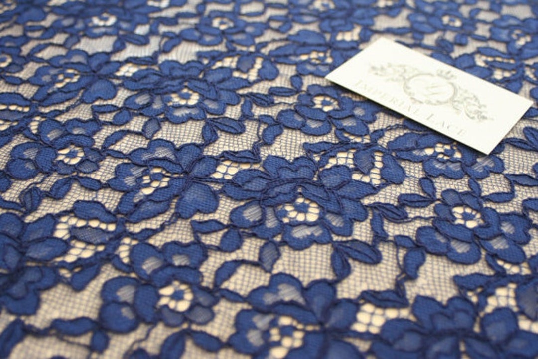 Blue Lace Fabric, French Lace, Bridal Lace, Wedding Lace, Blue Lace ...