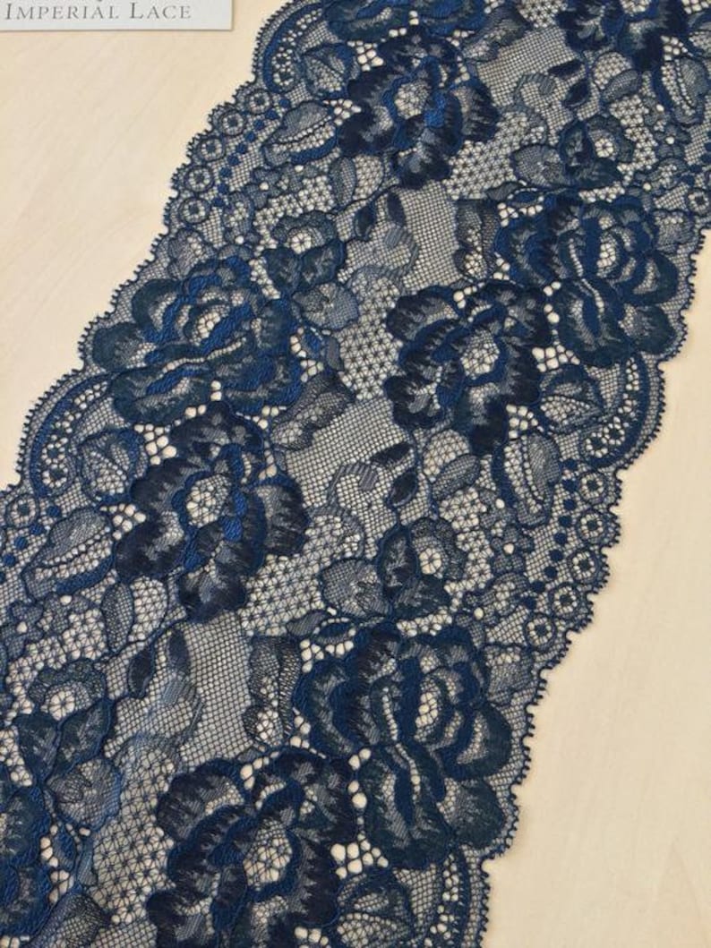 Blue Lace Trim French Lace Chantilly Lace Bridal Gown Lace - Etsy
