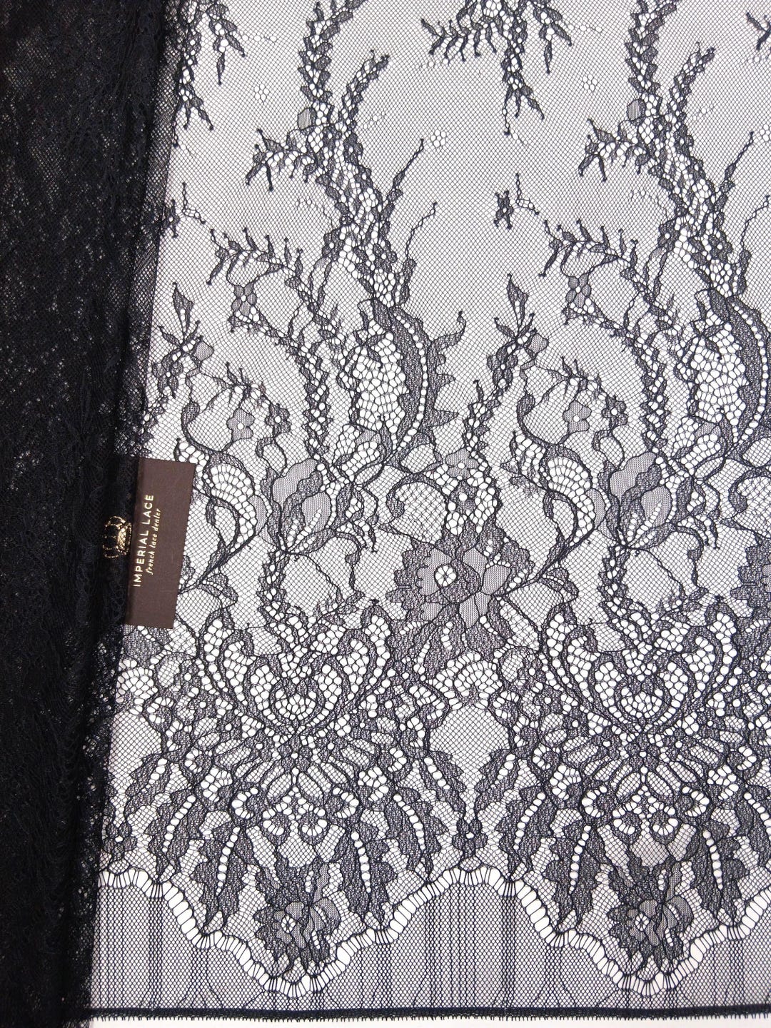Delicate Black Lace Fabric, Chantilly Lace, French Lace, Wedding Lace ...