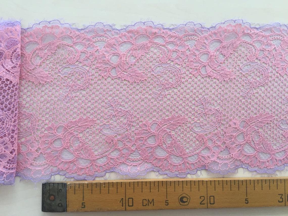 Pink Lace Trim, French Lace, Chantilly Lace, Bridal Gown Lace, Wedding ...