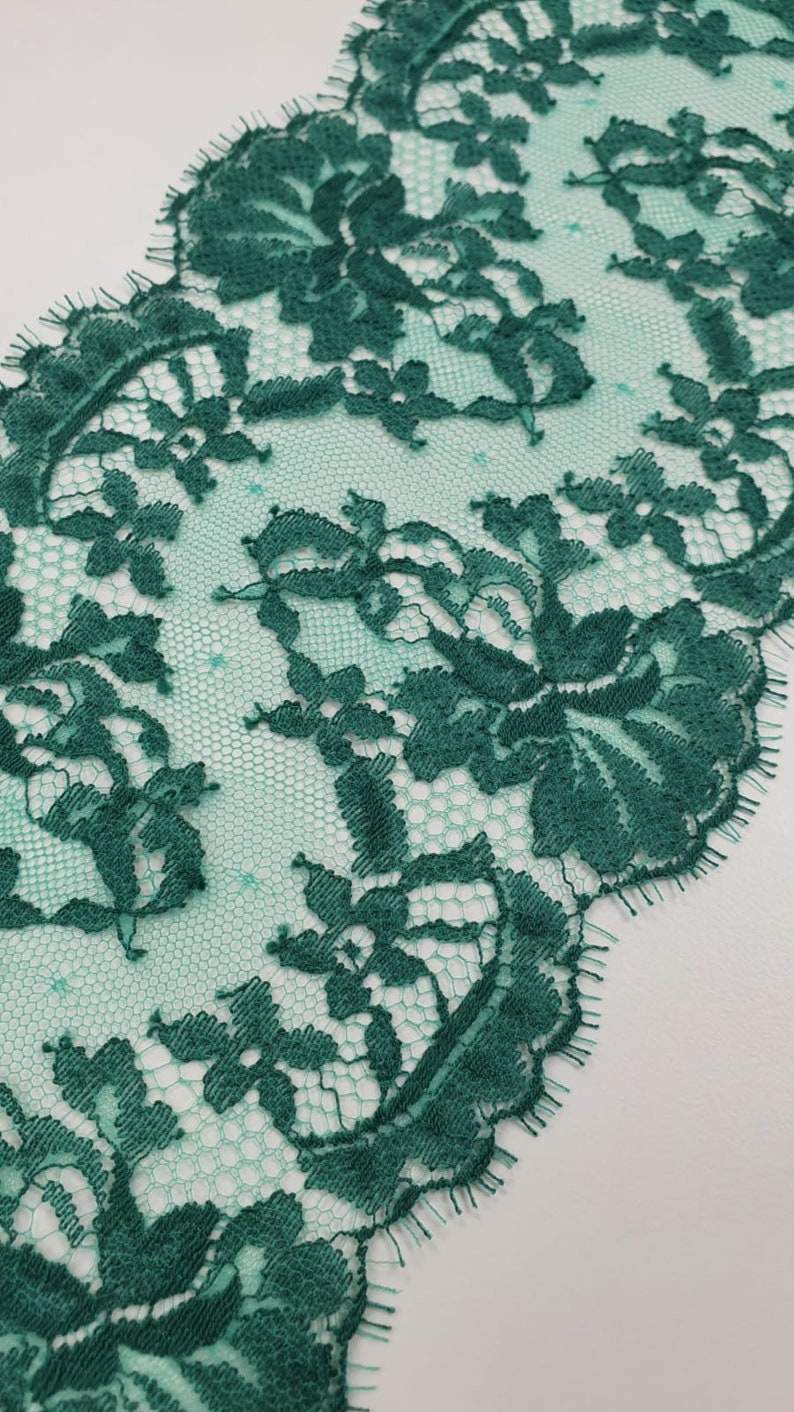 Green Lace Trim Green Lace Fabric French Lace Trim | Etsy