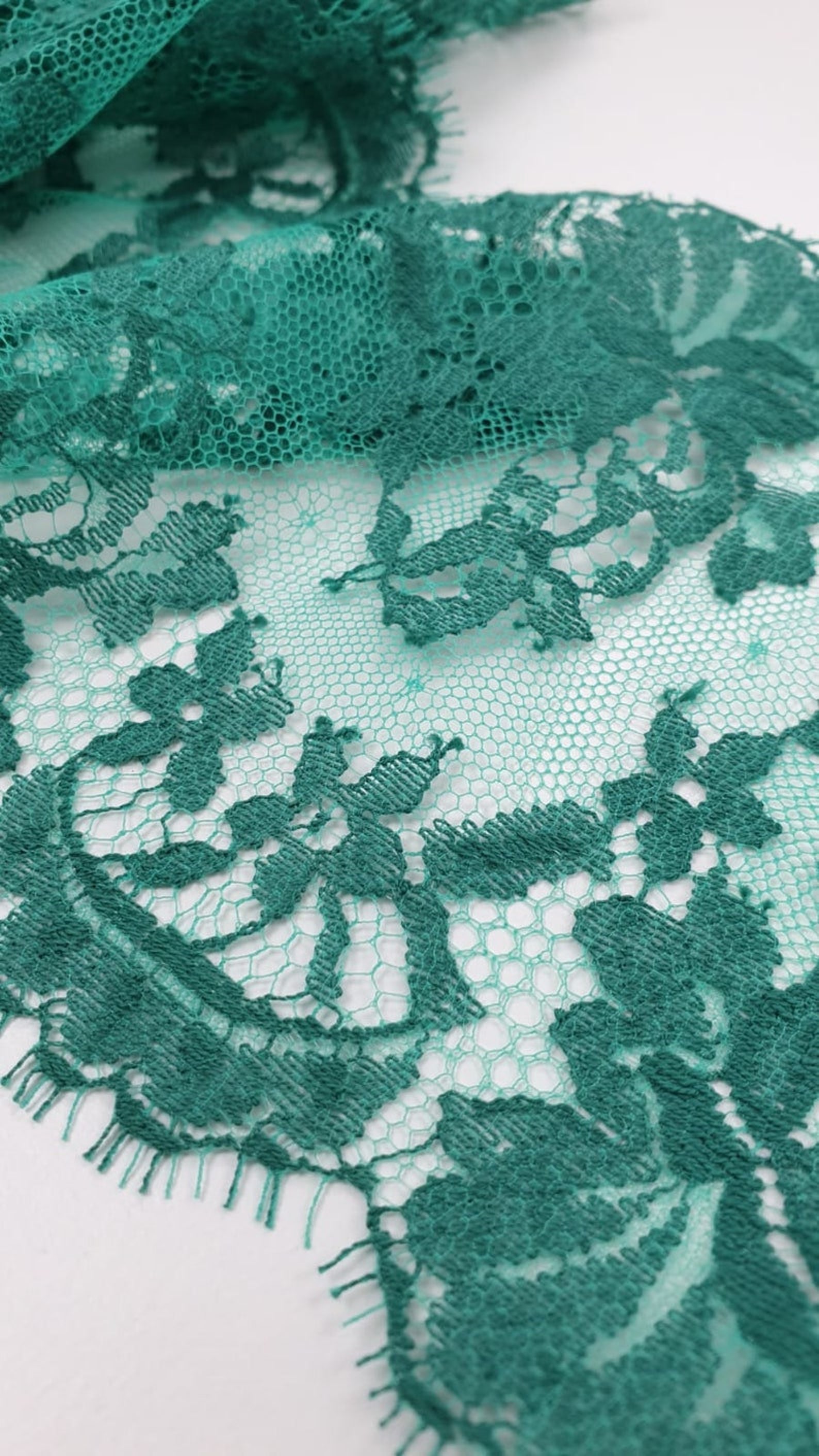 Green Lace Trim Green Lace Fabric French Lace Trim | Etsy