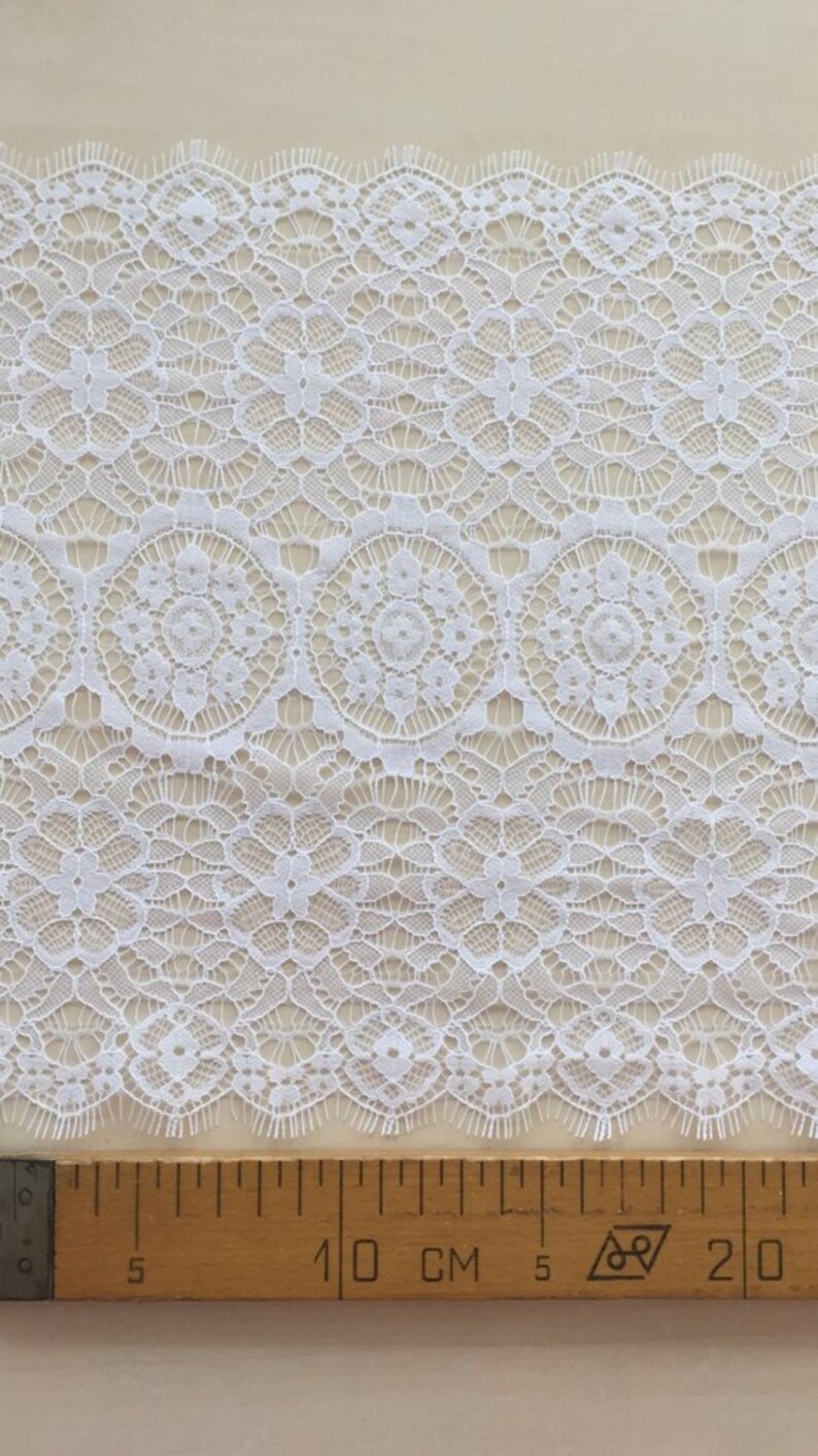Snow White Lace Trim French Lace Chantilly Lace Bridal Gown - Etsy