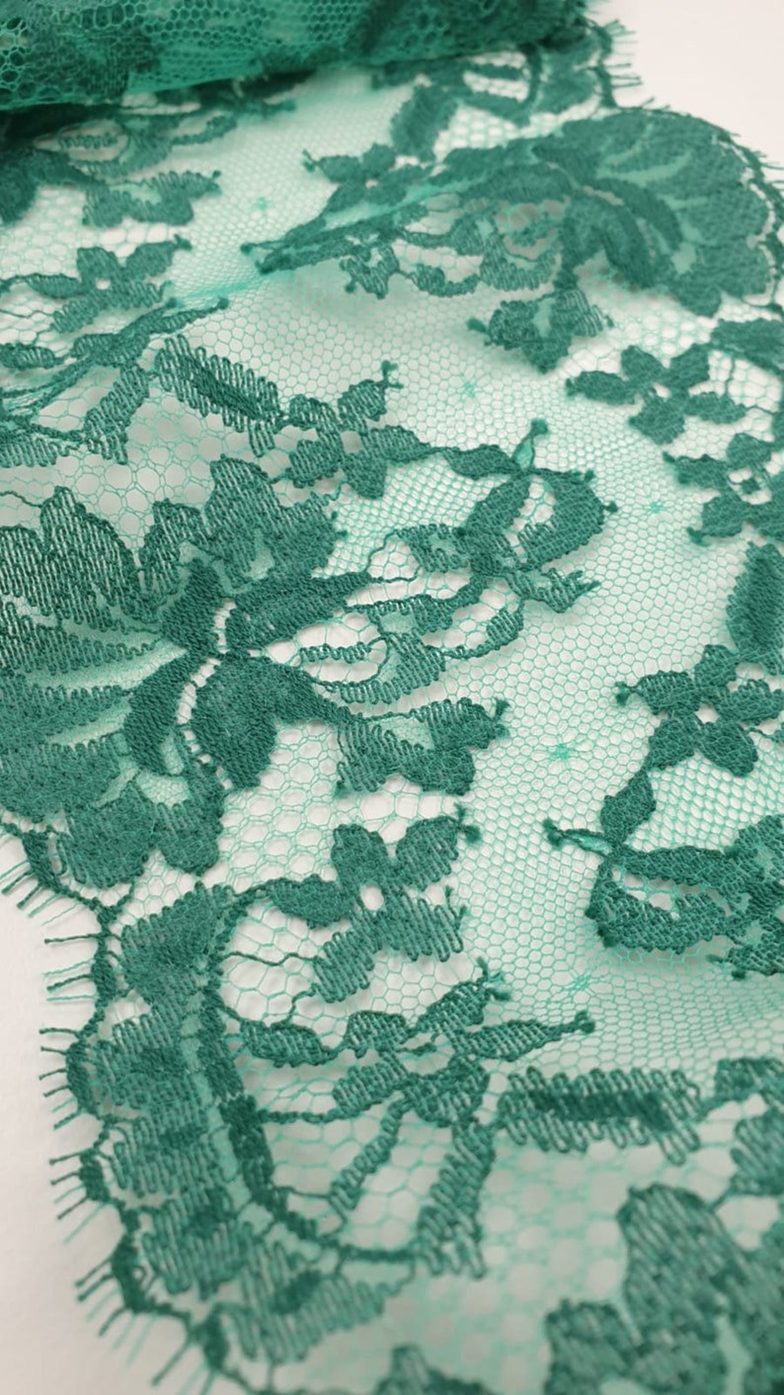 Green Lace Trim Green Lace Fabric French Lace Trim | Etsy