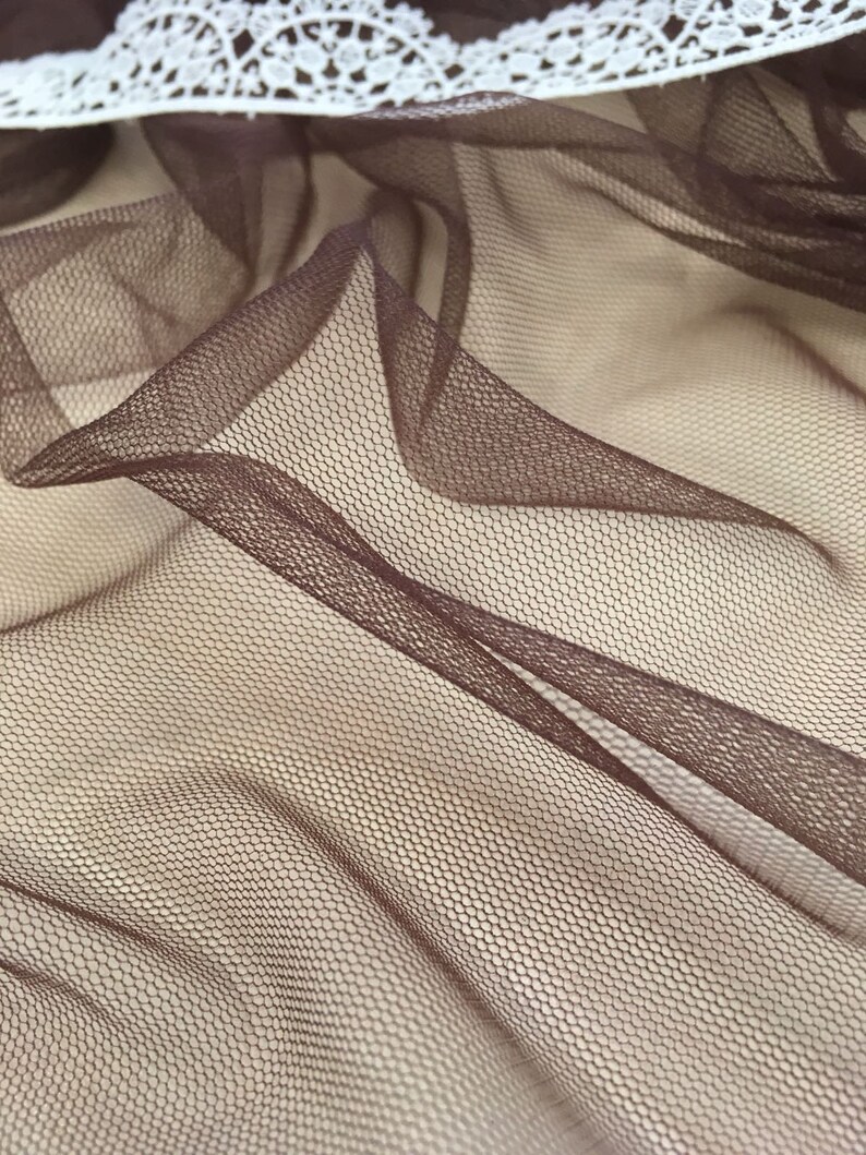 Brown Tulle Fabric Lingerie Brown Net Brown Net Fabric | Etsy