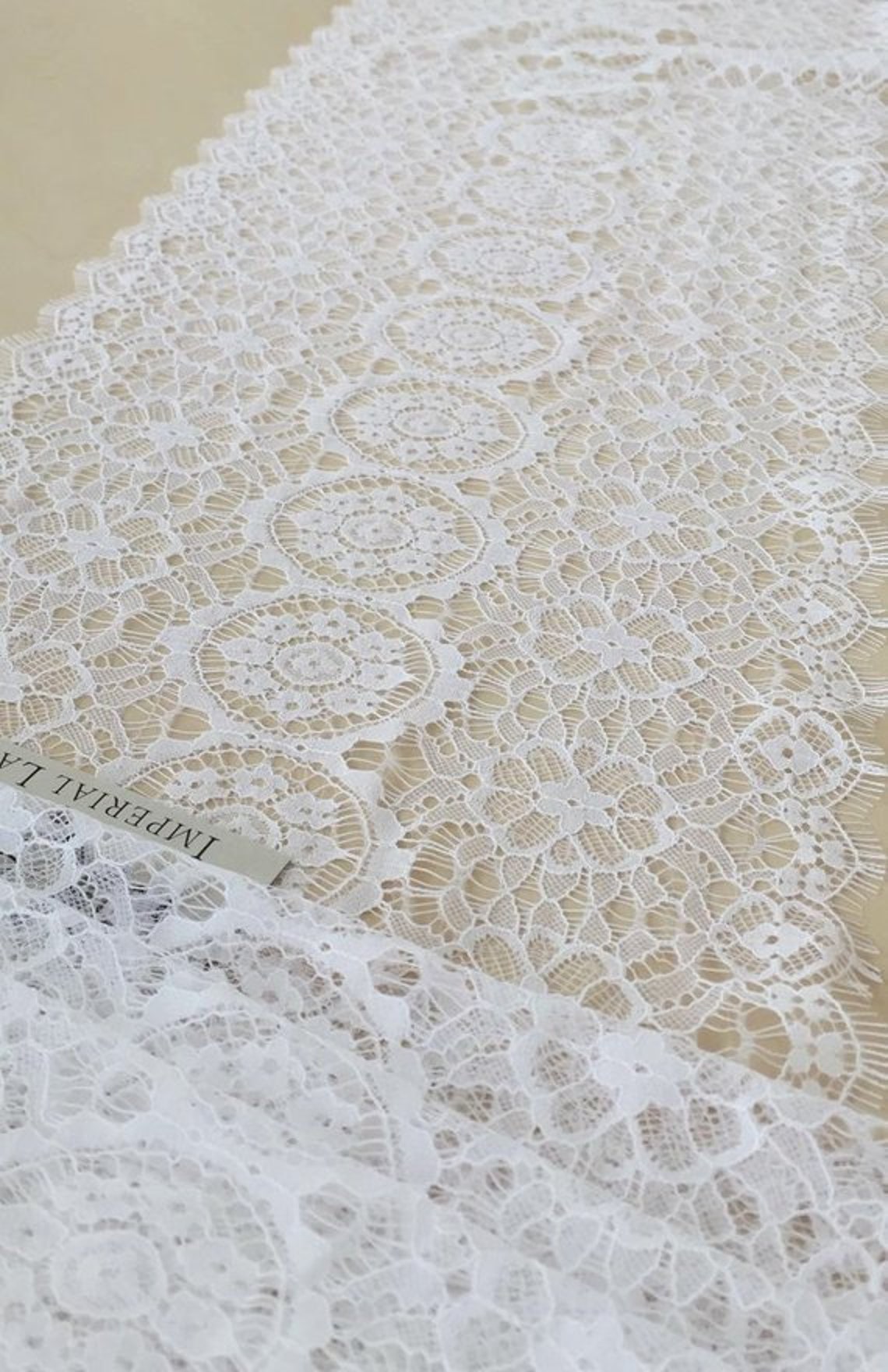 Snow White Lace Trim French Lace Chantilly Lace Bridal Gown - Etsy