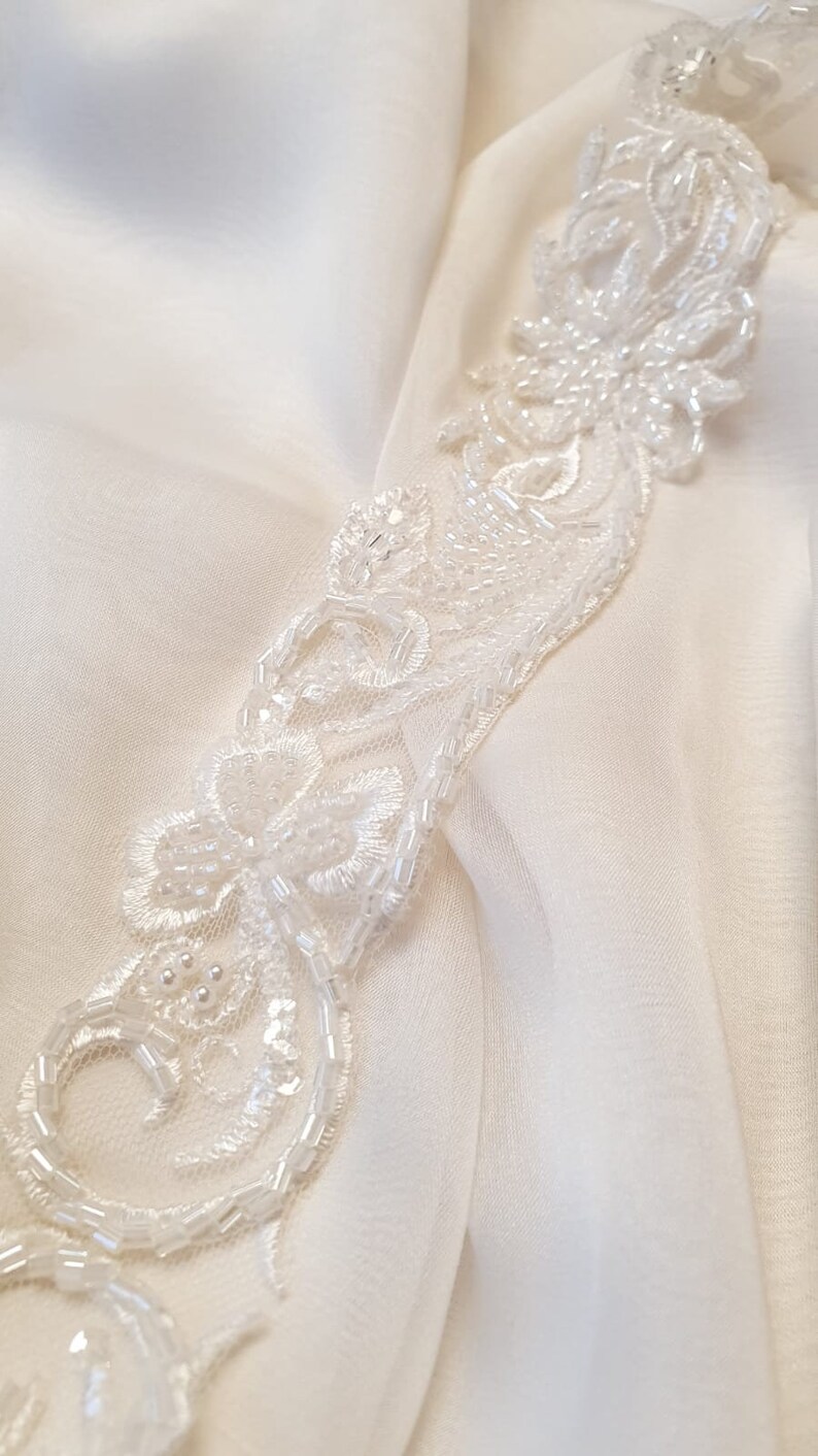 Ivory Beaded Lace Trimming French Lace Alencon Lace Bridal | Etsy