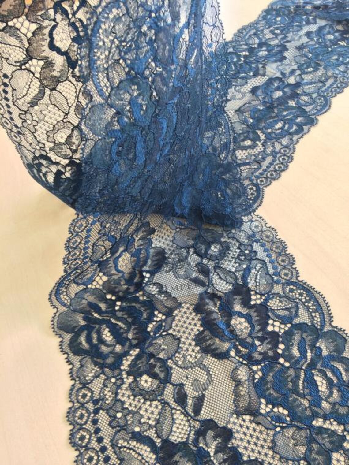Blue Lace Trim French Lace Chantilly Lace Bridal Gown Lace - Etsy