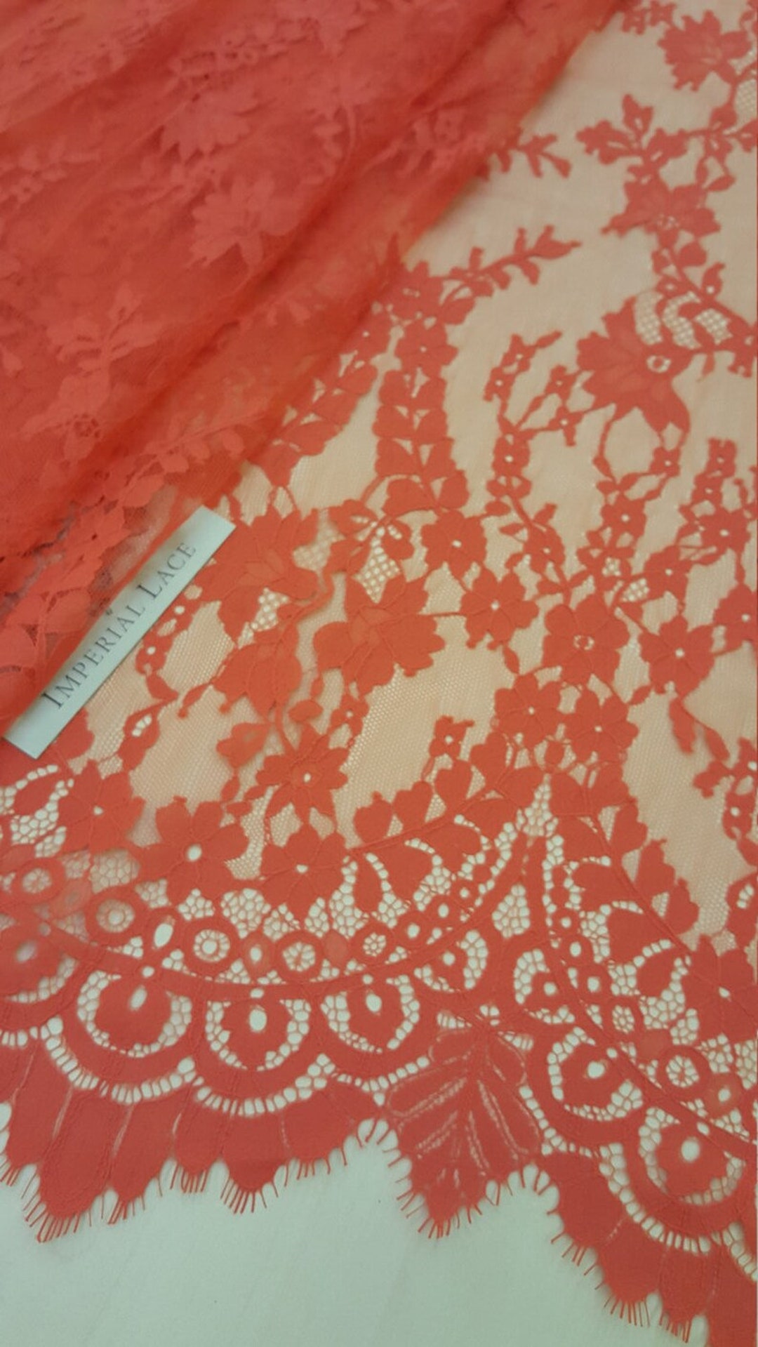 Orange Lace Fabric, Lace Fabric, French Lace, Chantilly Lace Fabric ...