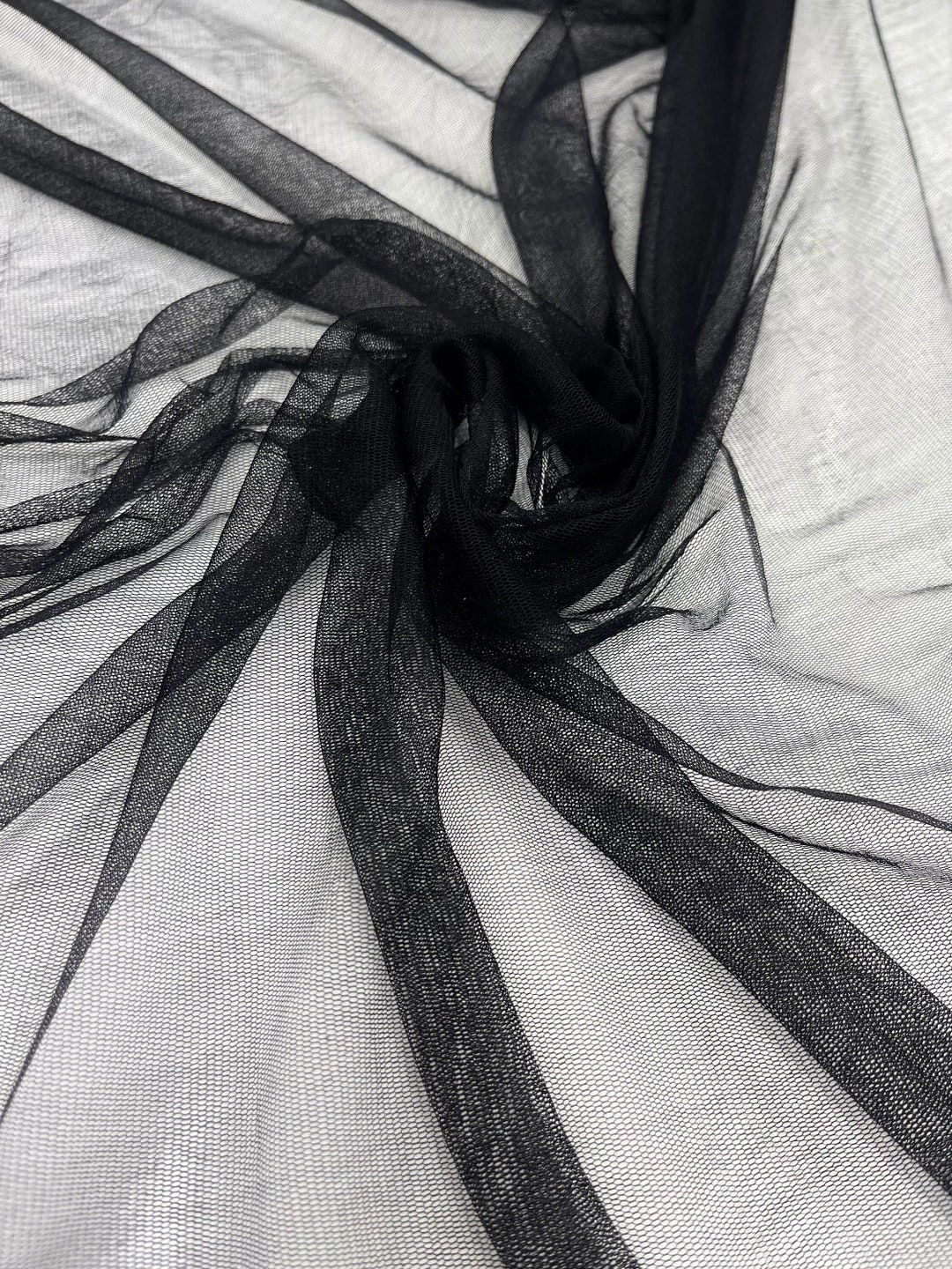 Black Silk Tulle, Softest 100% Silk Tulle, Premium Silk Tulle Fabric ...