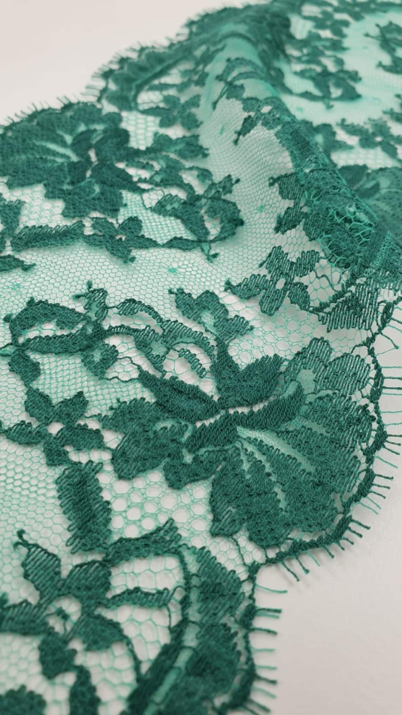 Green Lace Trim Green Lace Fabric French Lace Trim | Etsy