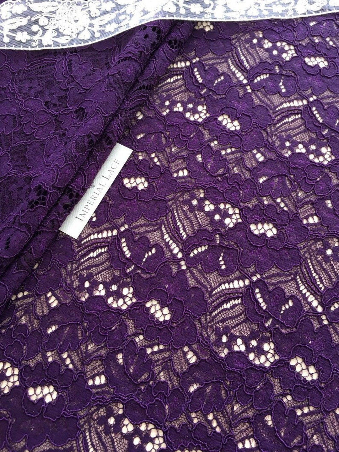 Violet Lace Fabric, Lace Fabric, Alencon Lace, Bridal Gown Lace ...