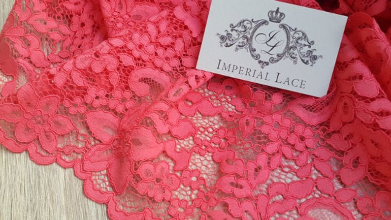 Pink Encaje Recorte francés encaje Chantilly encaje vestido de - Etsy ...
