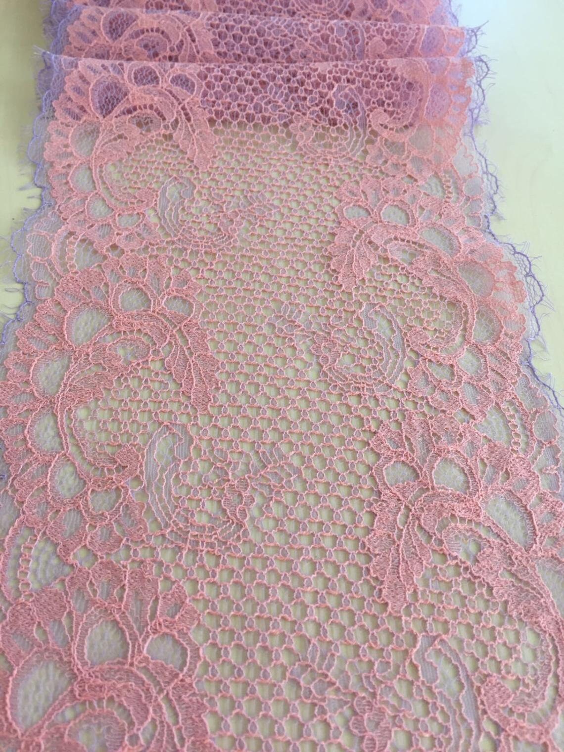 Pink Lace Trim, French Lace, Chantilly Lace, Bridal Gown Lace, Wedding ...
