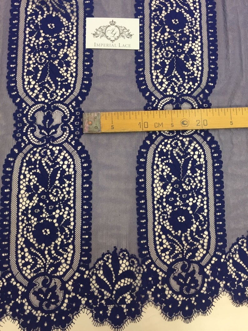 Dark Blue Lace Fabric, Embroidered Lace, French Lace, Wedding Lace ...