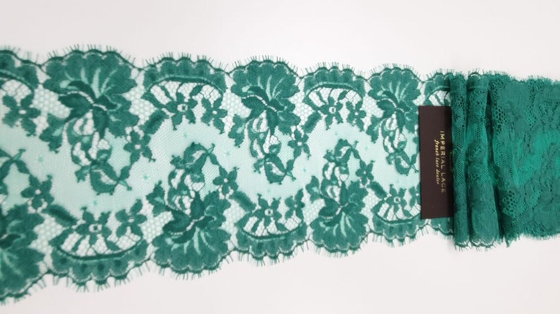 Green Lace Trim Green Lace Fabric French Lace Trim | Etsy